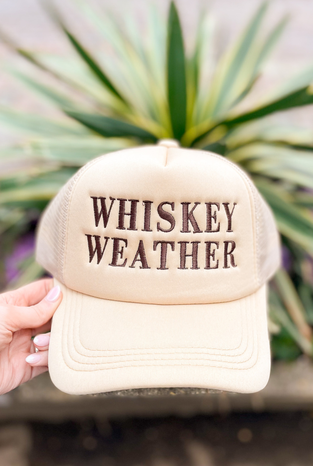 Whiskey Weather Trucker Hat - Tan — Tucker Brown
