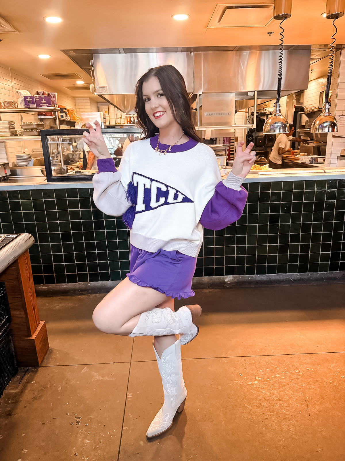 TCU Pennant Sweater — Tucker Brown