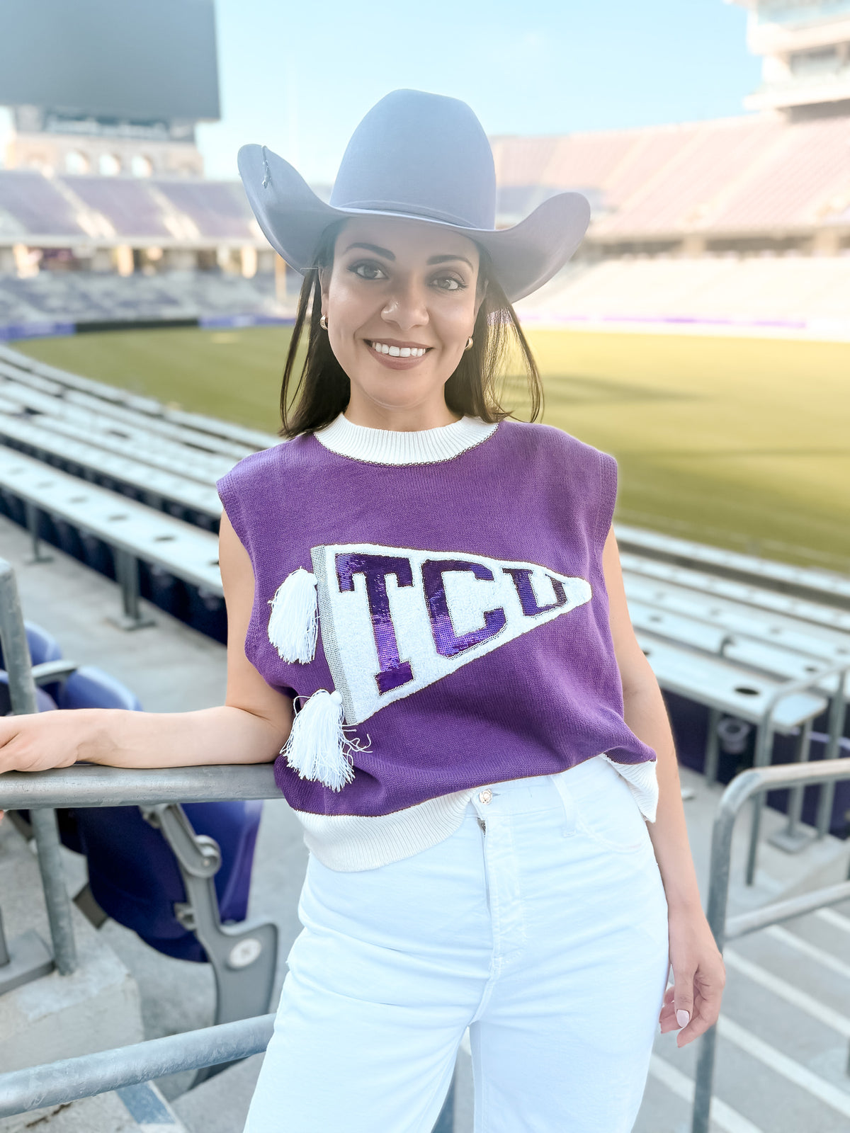 TCU Pennant Sweater Vest — Tucker Brown