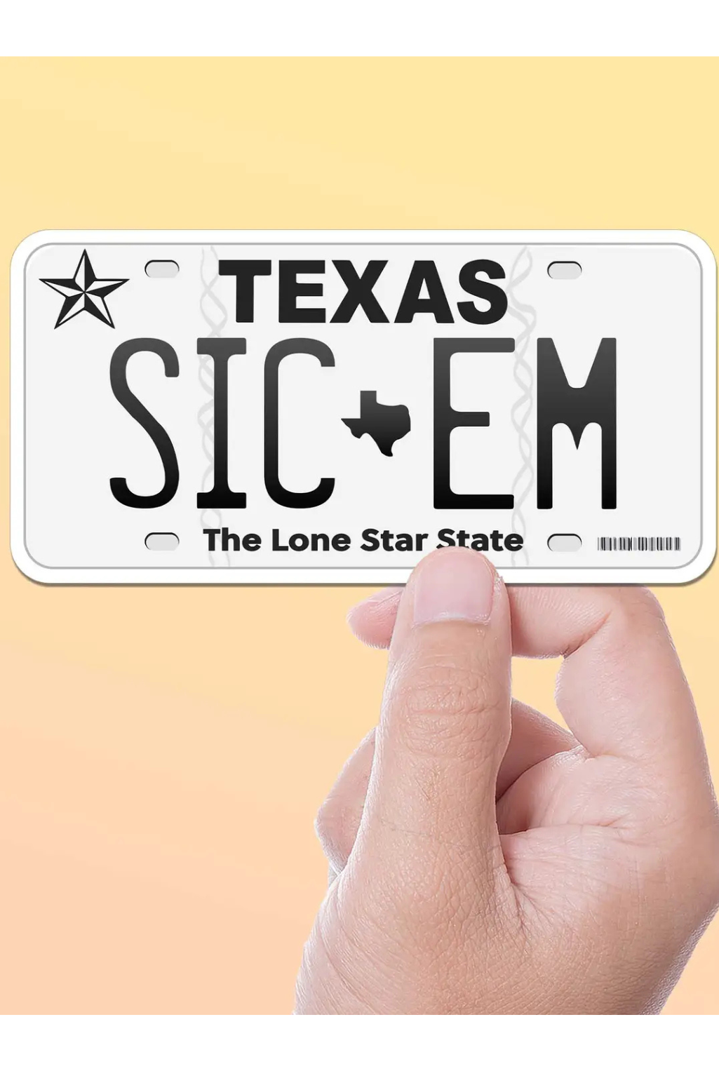 Sic 'Em License Plate Sticker — Tucker Brown